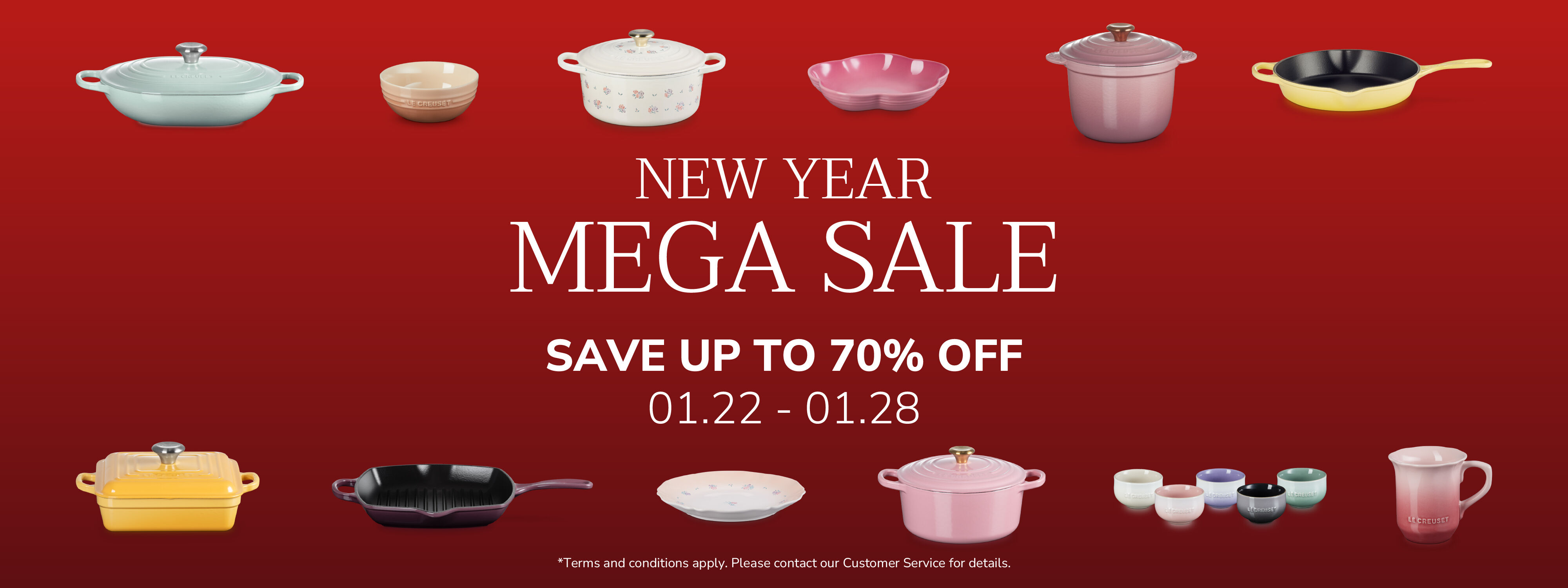 Le Creuset HK Online | MEGA SALE | 22-28 Jan | Enjoy up to 70% OFF