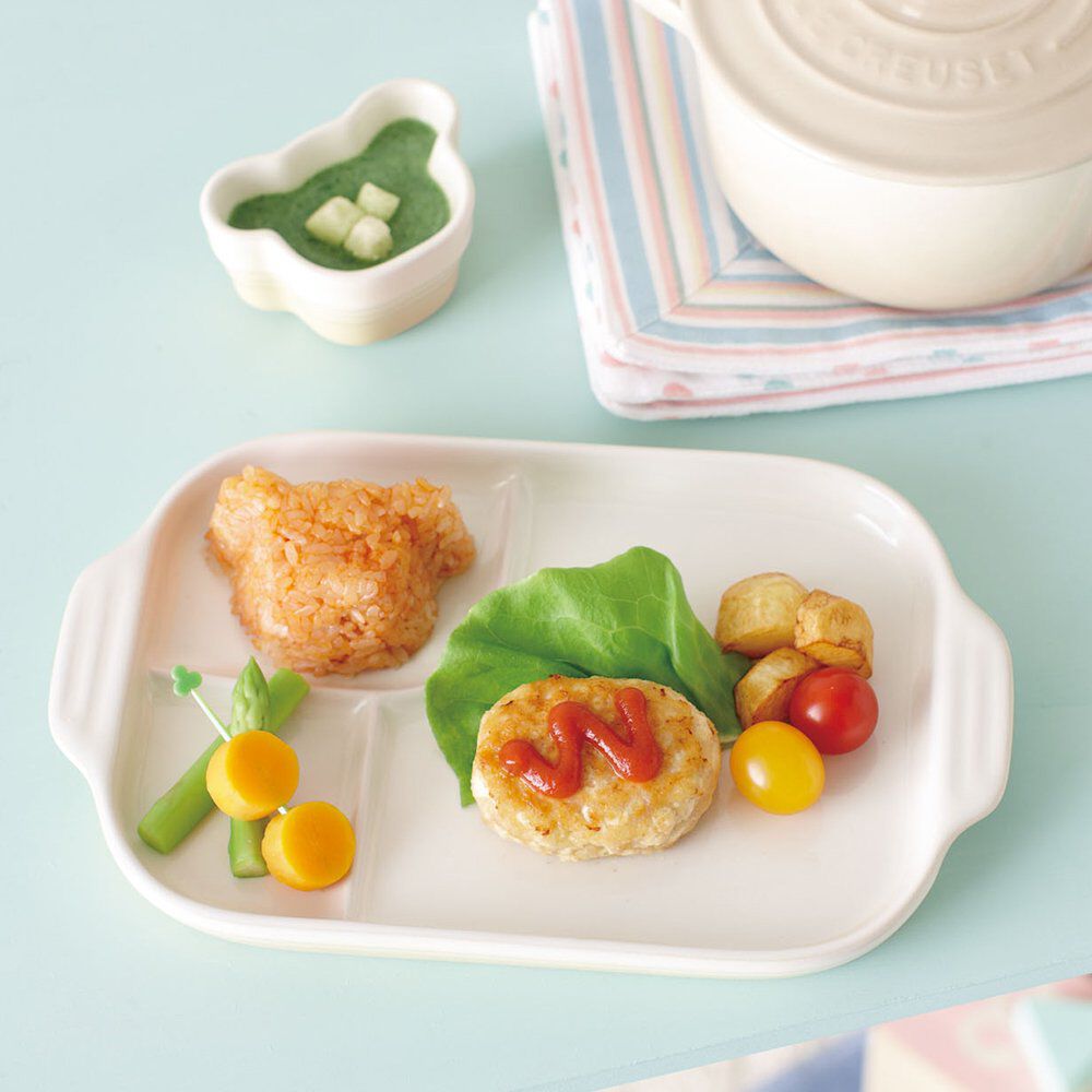 Bear Ramekin + 3 Sections Rectangular Plate Milky Pink 176 | Le Creuset ...
