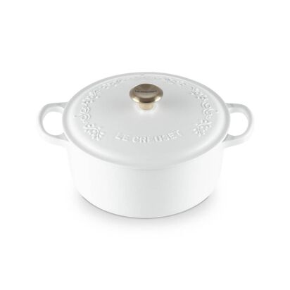 Eternity Lace Round Casserole 22cm Cotton (Light Gold Knob) 431 | Le ...