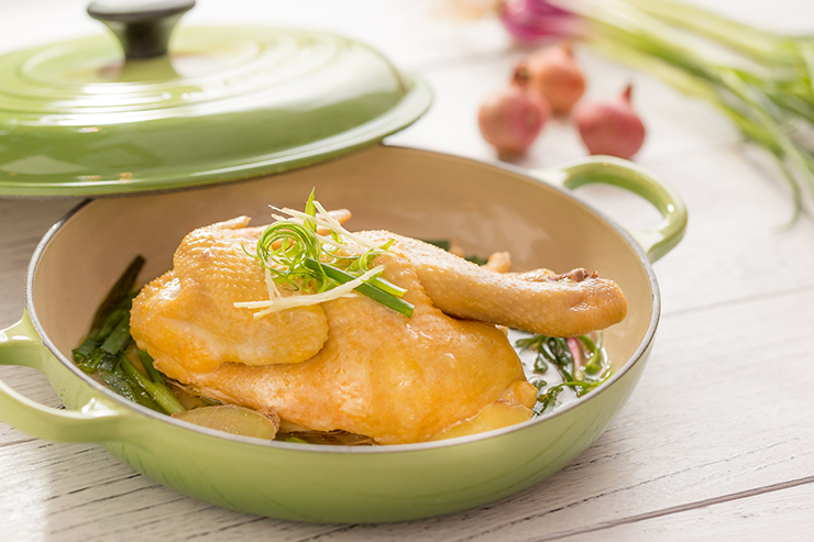 Waterless Steamed Chicken with Spring Onion and Ginger - Recipe | Le ...